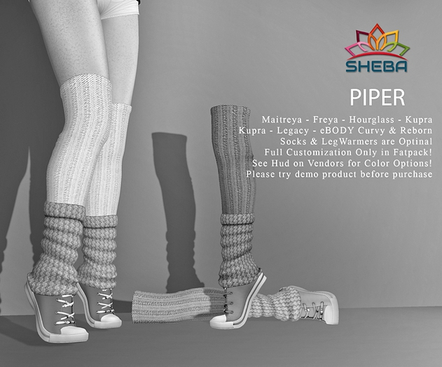 Second Life Marketplace - [Sheba] Piper Sneaker w socks Fatpack Demo